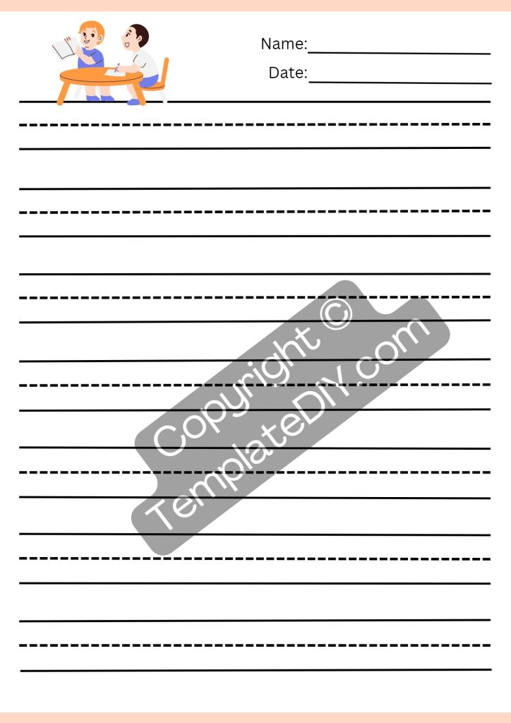 4th Grade Writing Paper Printable Template PDF, Word