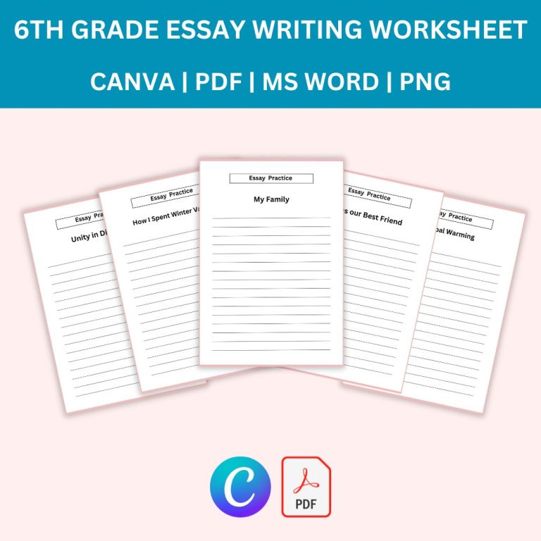 6th Grade Essay Writing Worksheets Template Printable Word