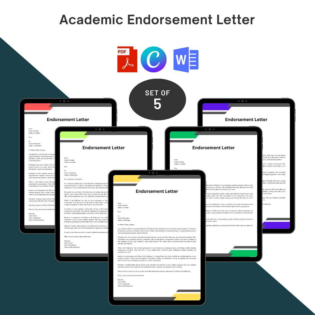 Academic Endorsement Letter Sample with Examples [Word]