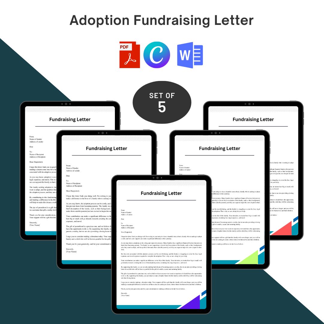 Adoption Fundraising Letter Sample with Examples [Word]