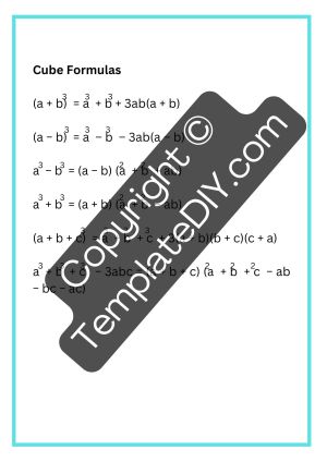 Algebra Formula Chart - Download in PDF & Word | Templatediy