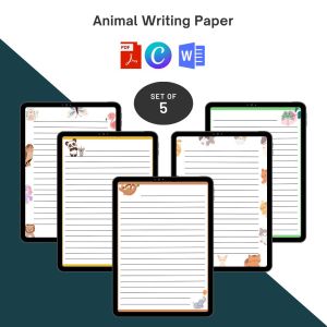Animal Writing Paper Printable Template PDF, Word [Editable]
