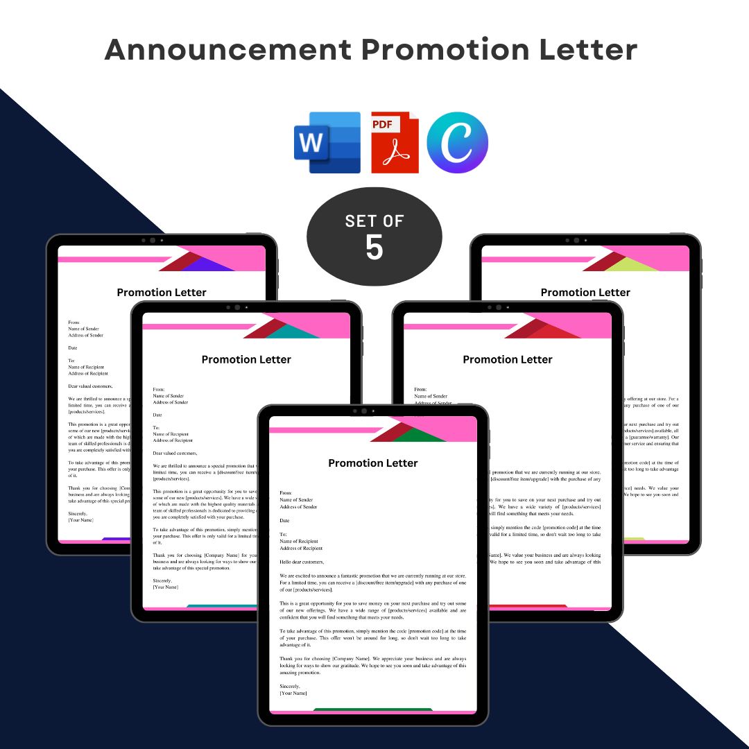 Announcement Promotion Letter Sample with Examples [Word]