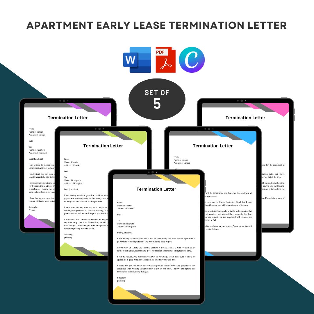 Apartment Early Lease Termination Letter Sample [Word]