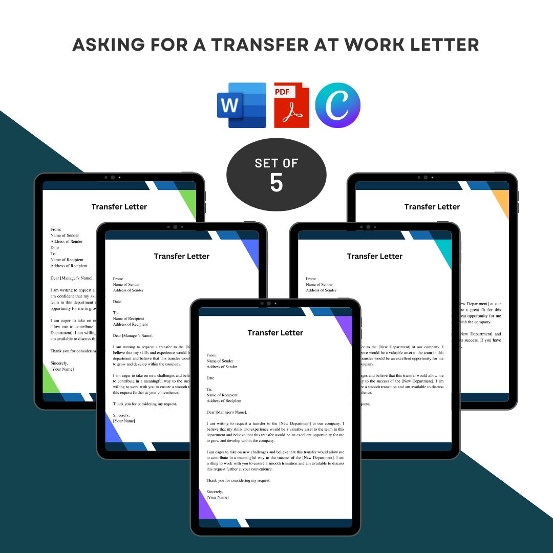 Asking for A Transfer At Work Letter Sample with Examples