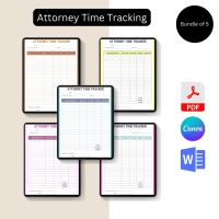 Attorney Time Tracking Template Blank Printable PDF, Word