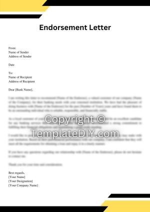 Bank Endorsement Letter Sample with Examples [Word]