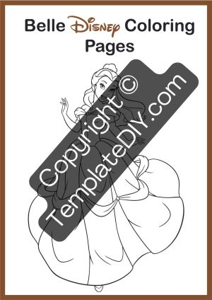 Belle Disney Coloring Pages Template Printable Blank PDF