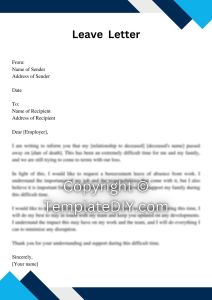 Bereavement Leave Letter Sample with Examples [Word]