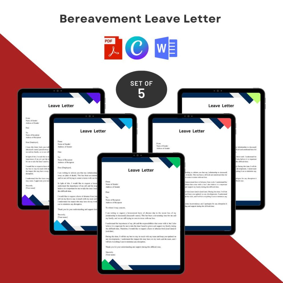 Bereavement Leave Letter Sample with Examples [Word]