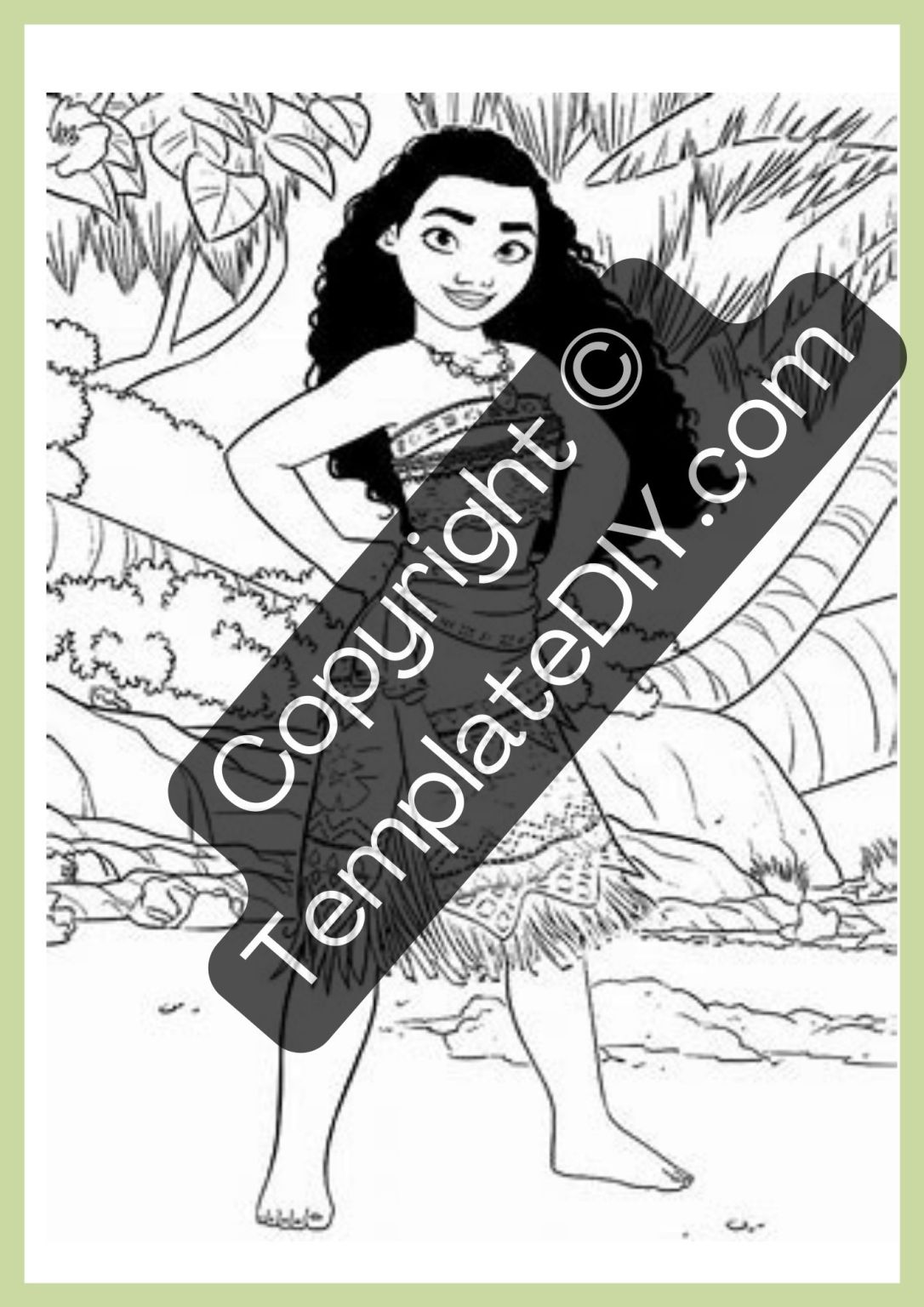 Disney Moana Coloring Pages Printable Template PDF