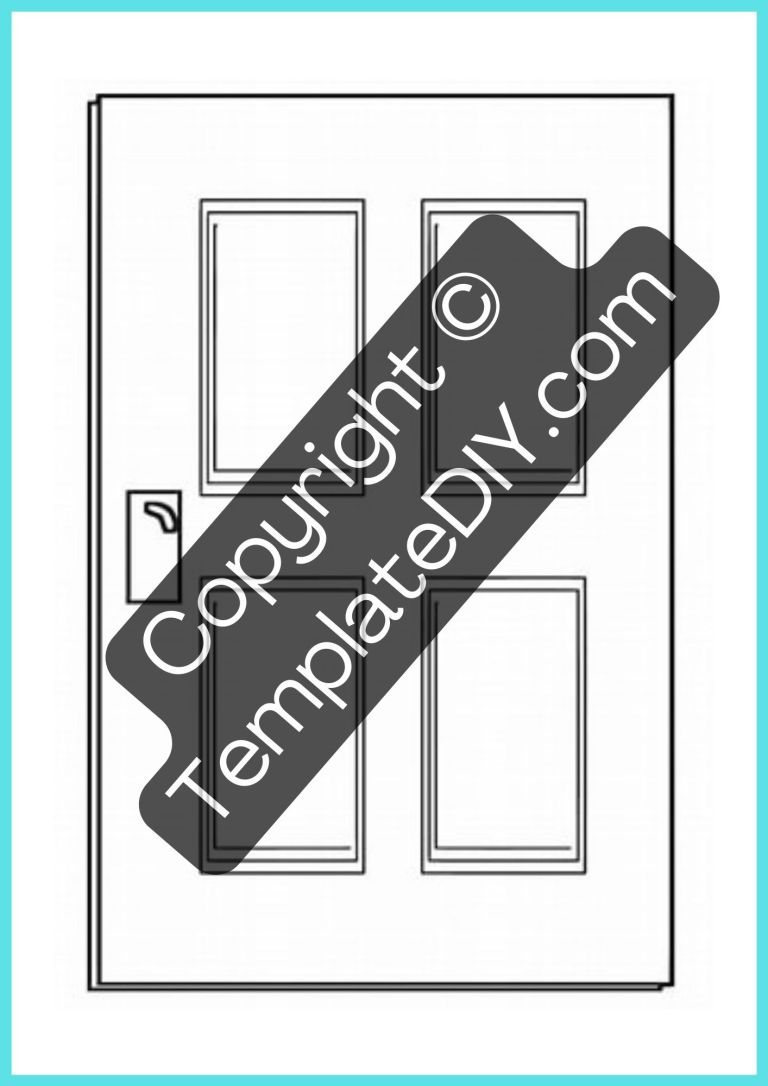 Door Coloring Page Template Printable Blank PDF
