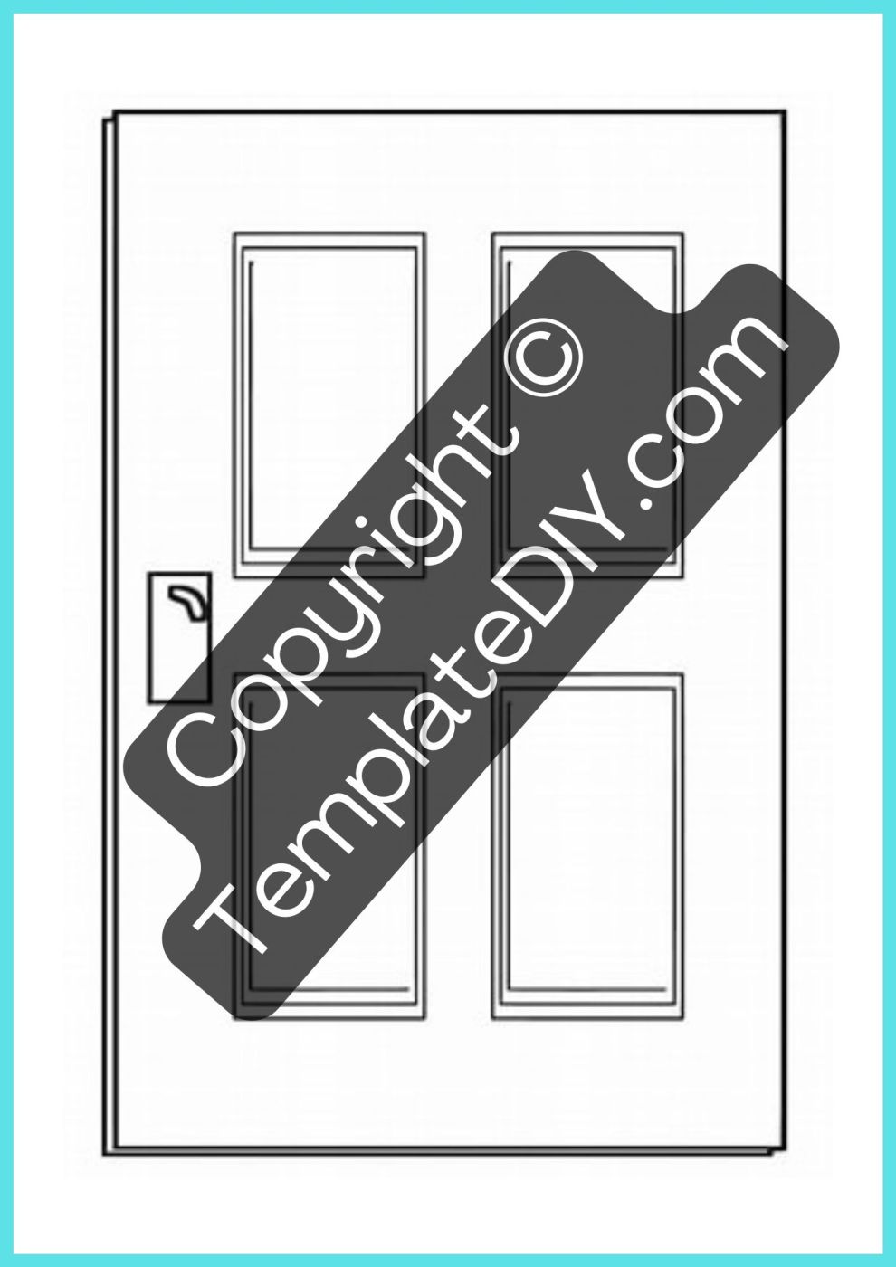 Door Coloring Page Template Printable Blank PDF