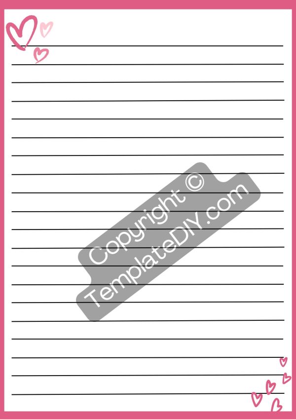 Heart Writing Paper Printable Template PDF, Word [Editable]