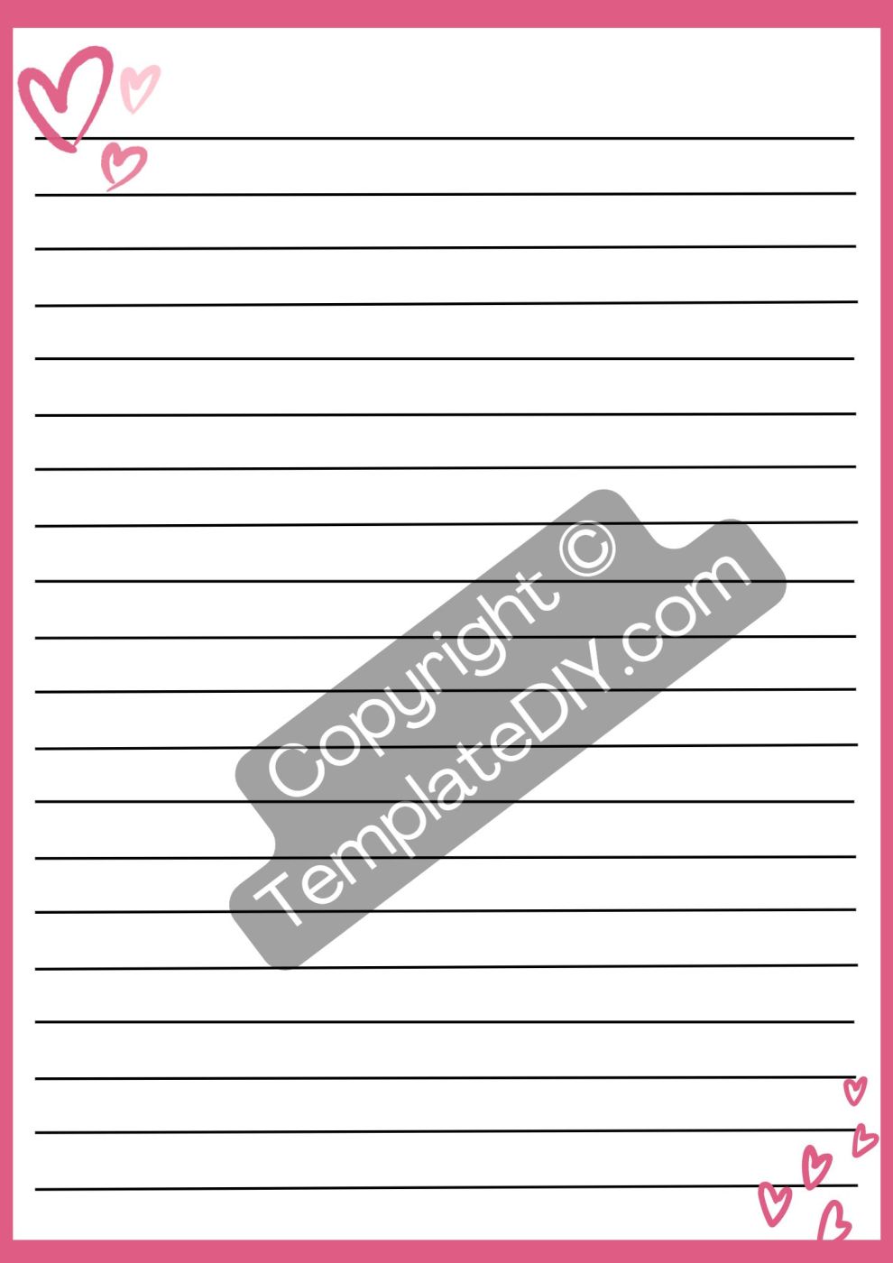 Heart Writing Paper Printable Template PDF, Word [Editable]