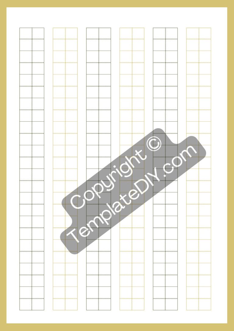 Japanese Writing Paper Template Printable PDF, Word