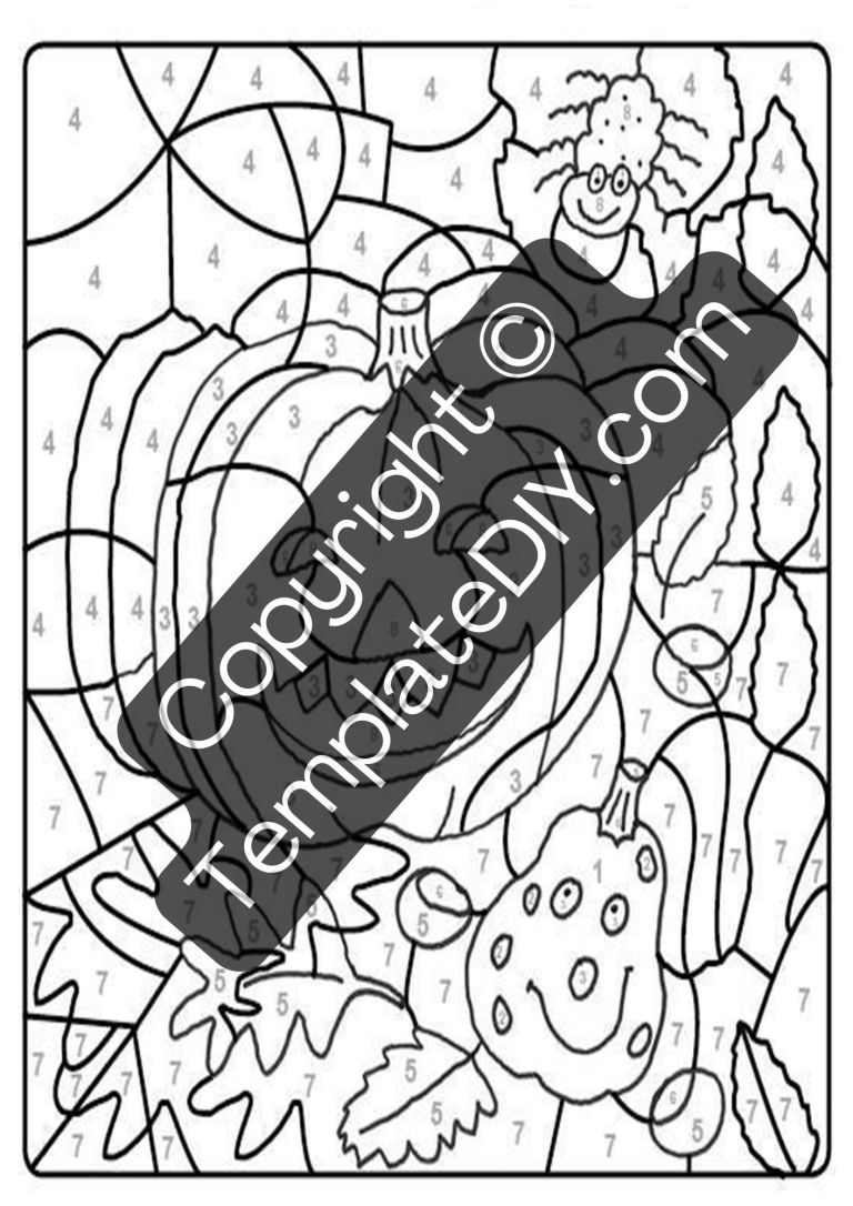 Preschool Halloween Coloring Pages Template Printable PDF