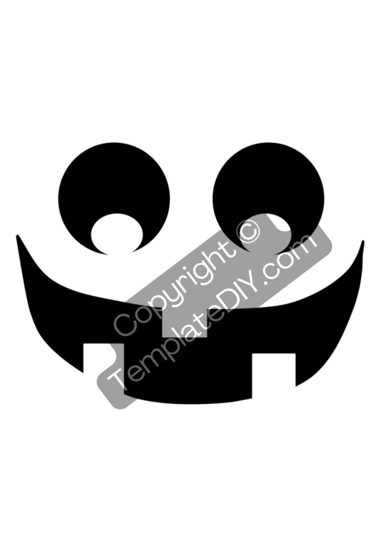 Pumpkin Face Template Printable Template in PDF