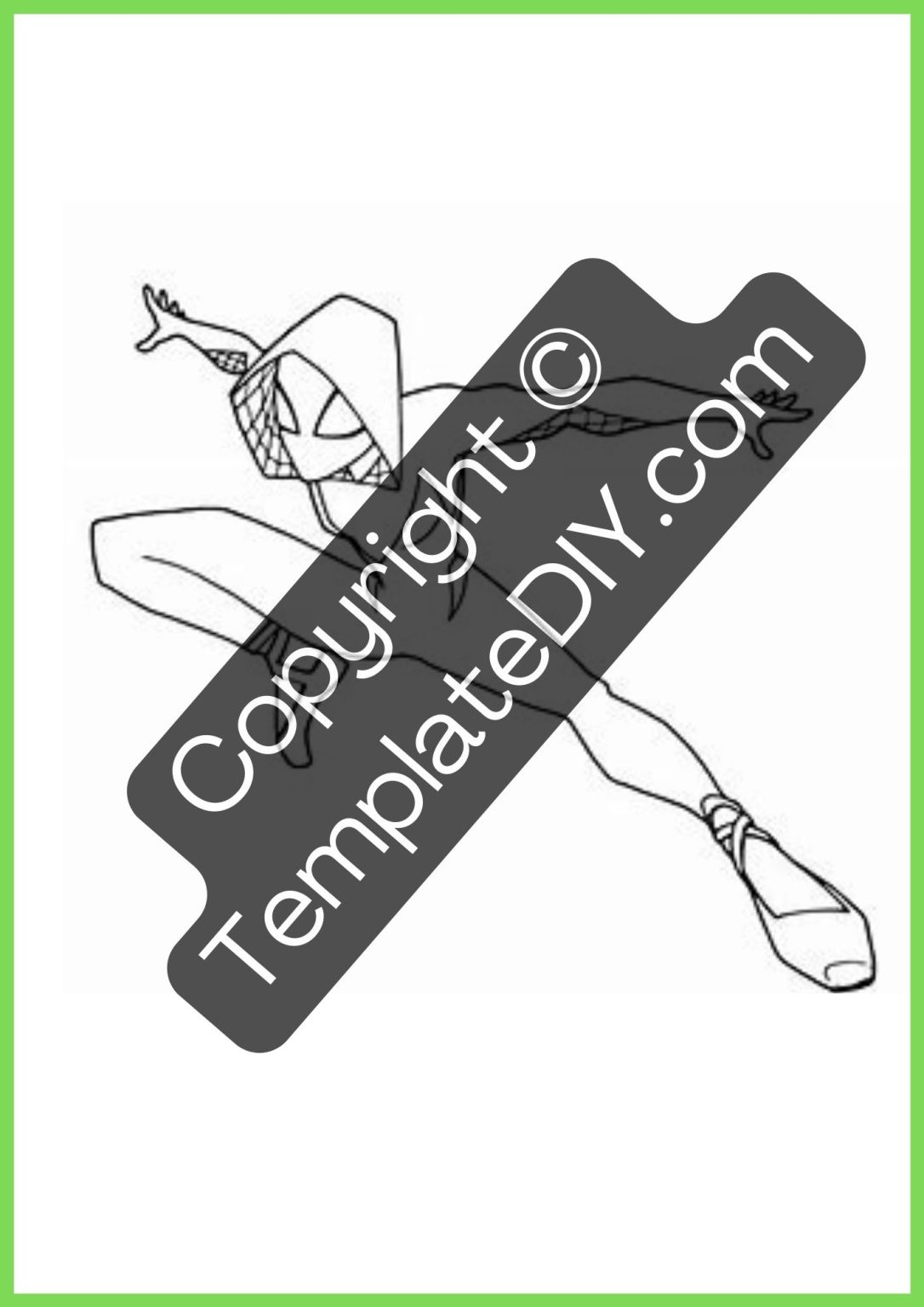 Spider Gwen Coloring Pages Template Printable Blank PDF