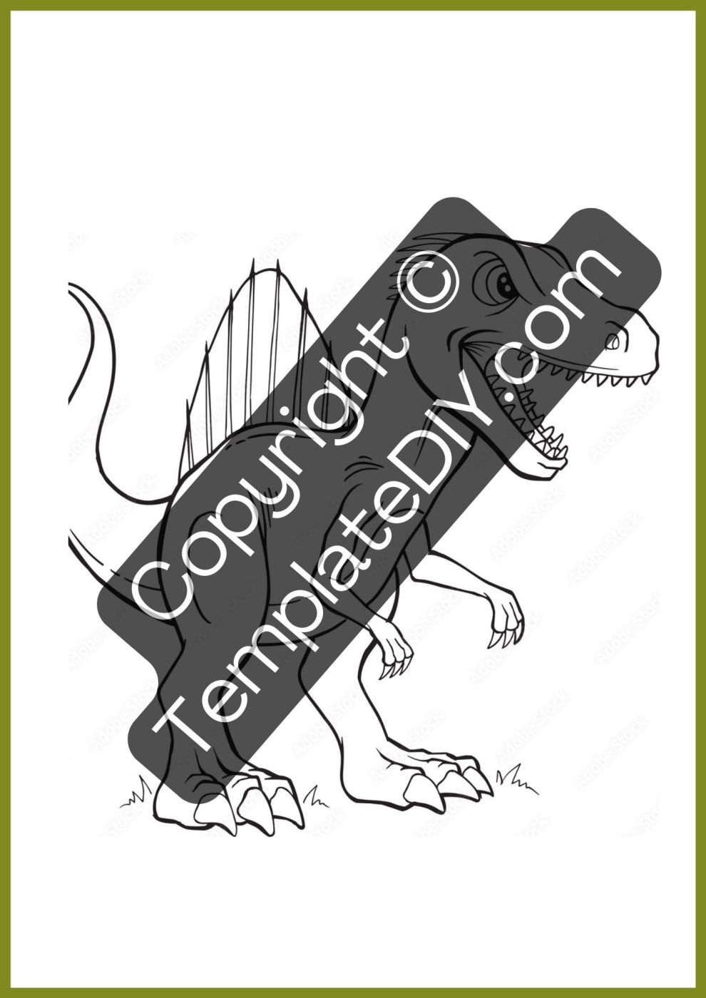 Spinosaurus Dinosaur Coloring Pages Template Printable PDF