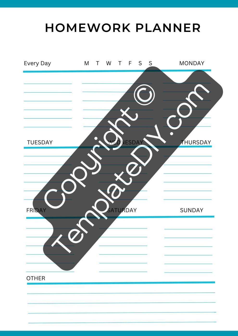 Student Homework Planner Template PDF, Word, Excel