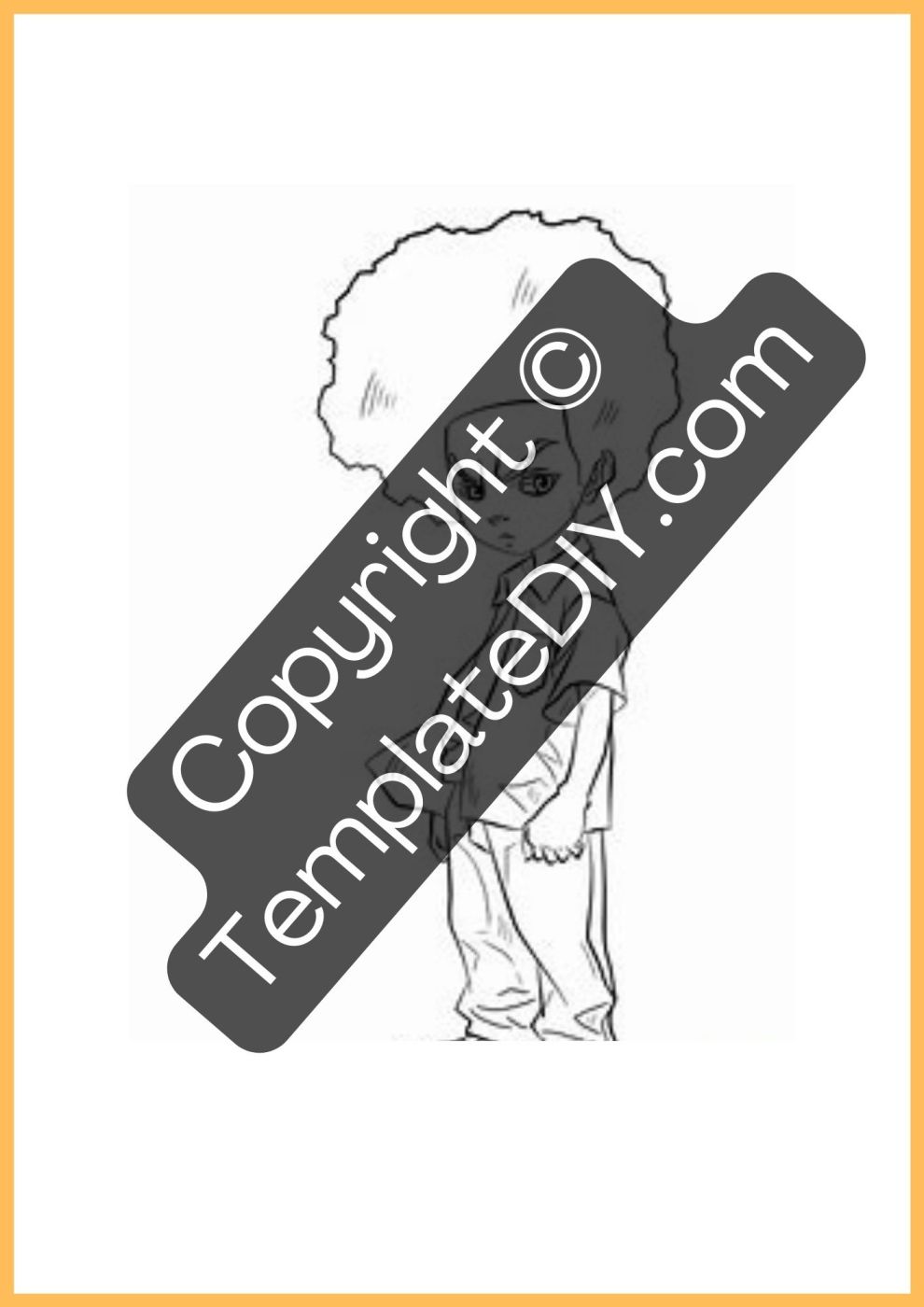 Boondocks Coloring Pages Template Printable Blank PDF