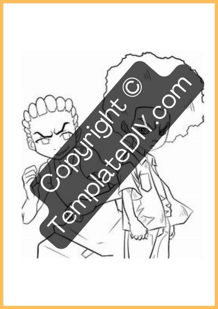 Boondocks Coloring Pages Template Printable Blank PDF