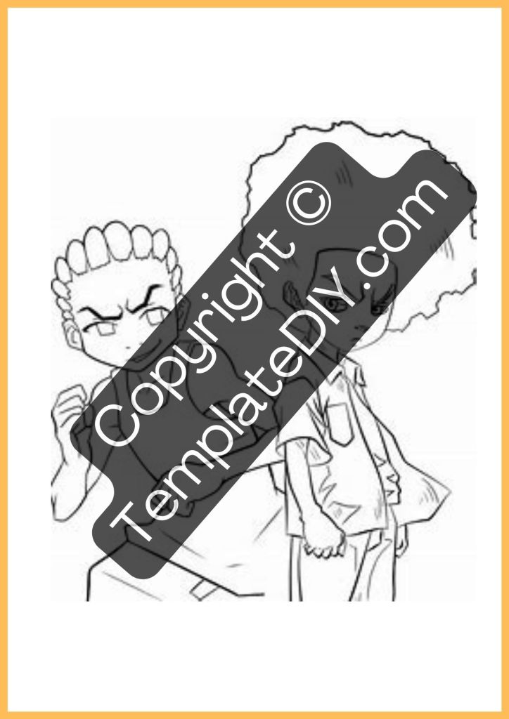 Boondocks Coloring Pages Template Printable Blank PDF