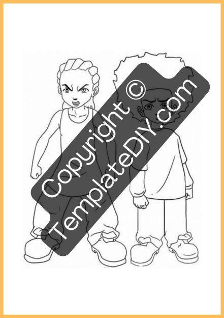 Boondocks Coloring Pages Template Printable Blank PDF