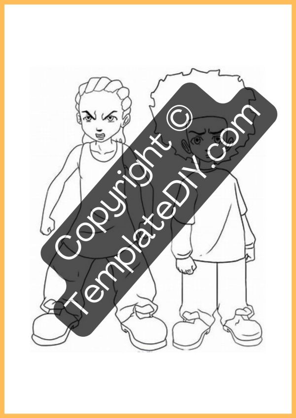 Boondocks Coloring Pages Template Printable Blank PDF