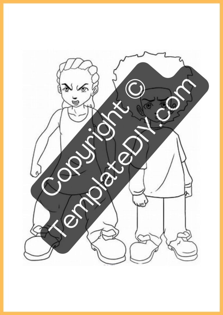 Boondocks Coloring Pages Template Printable Blank PDF