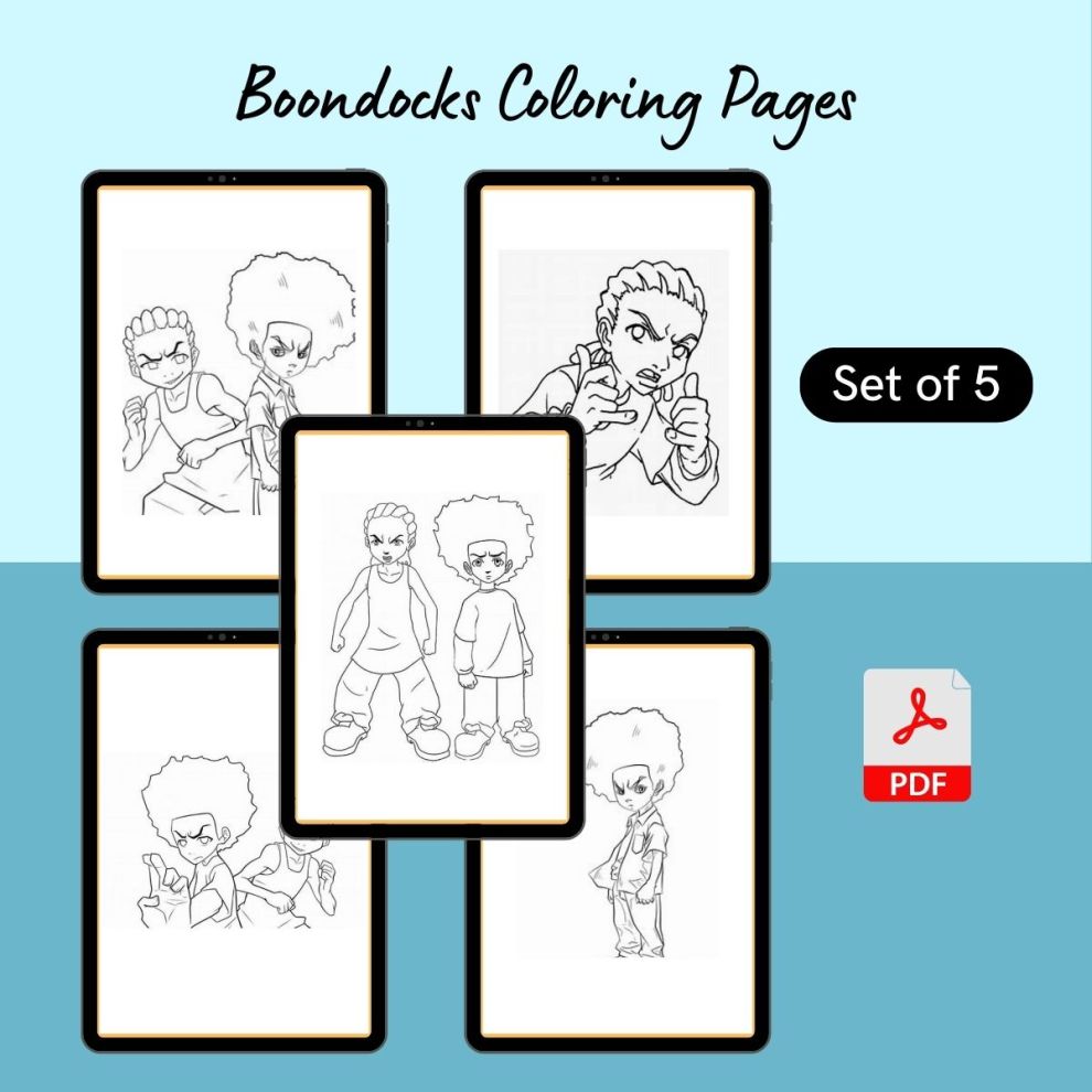 Boondocks Coloring Pages Template Printable Blank PDF
