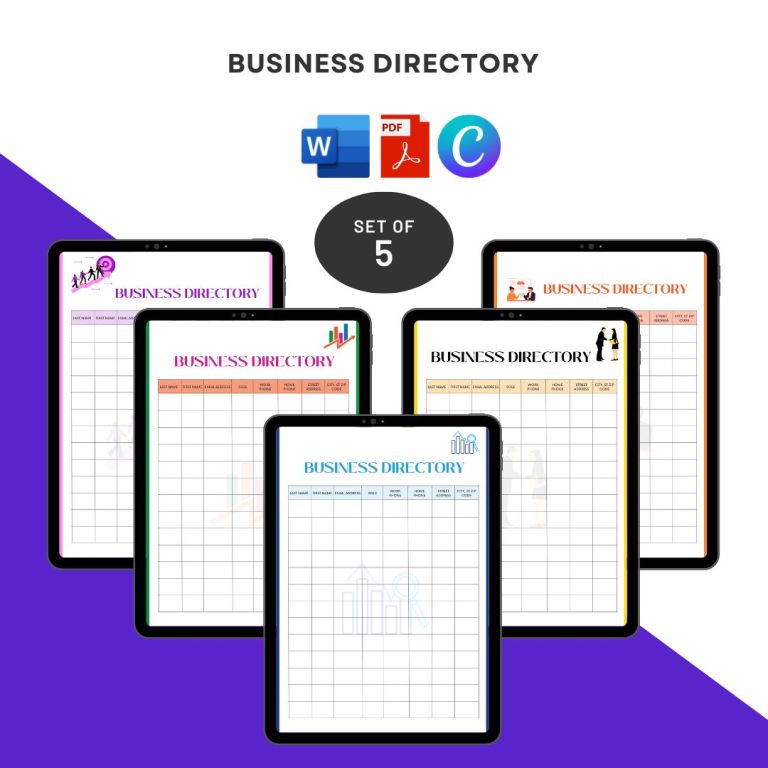 Directory Template Printable in Pdf, Word, Excel [Editable]