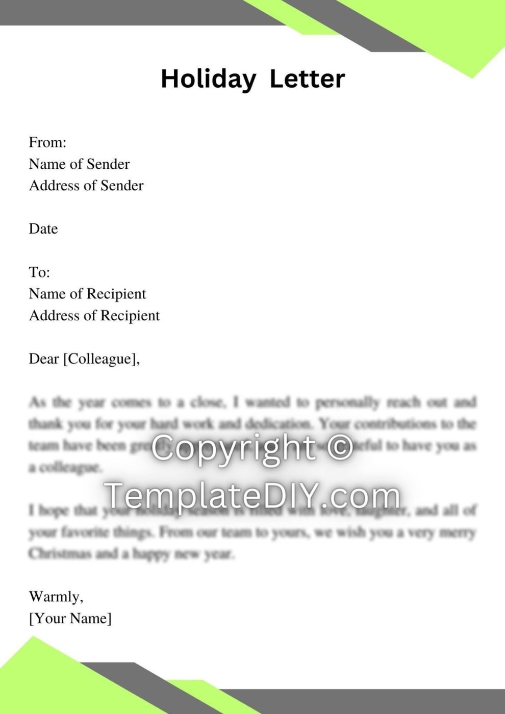 Business Holiday Letter Sample with Examples [Word]
