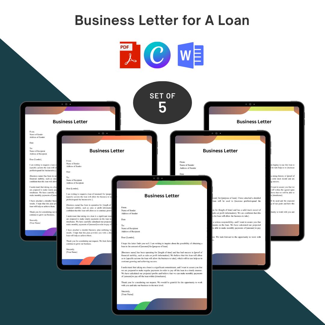 Business Letter for A Loan Sample with Examples [Word]