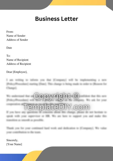 Business Letter for Employees Sample with Examples [Word]