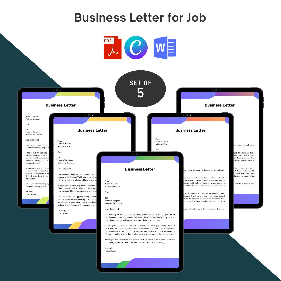 Business Letter for Job Sample with Examples [Word Editable]