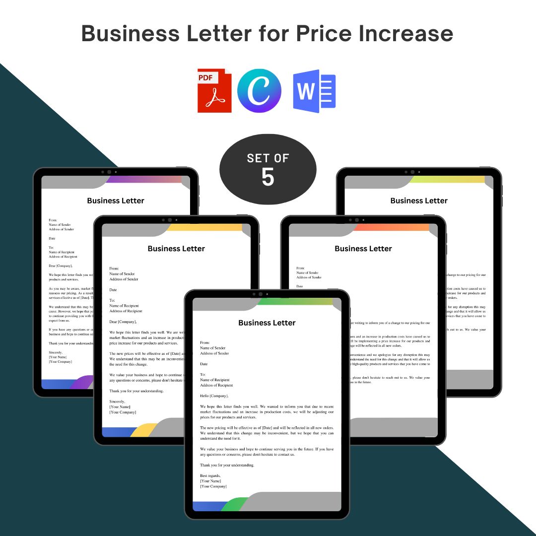 Business Letter for Price Increase Sample with Examples