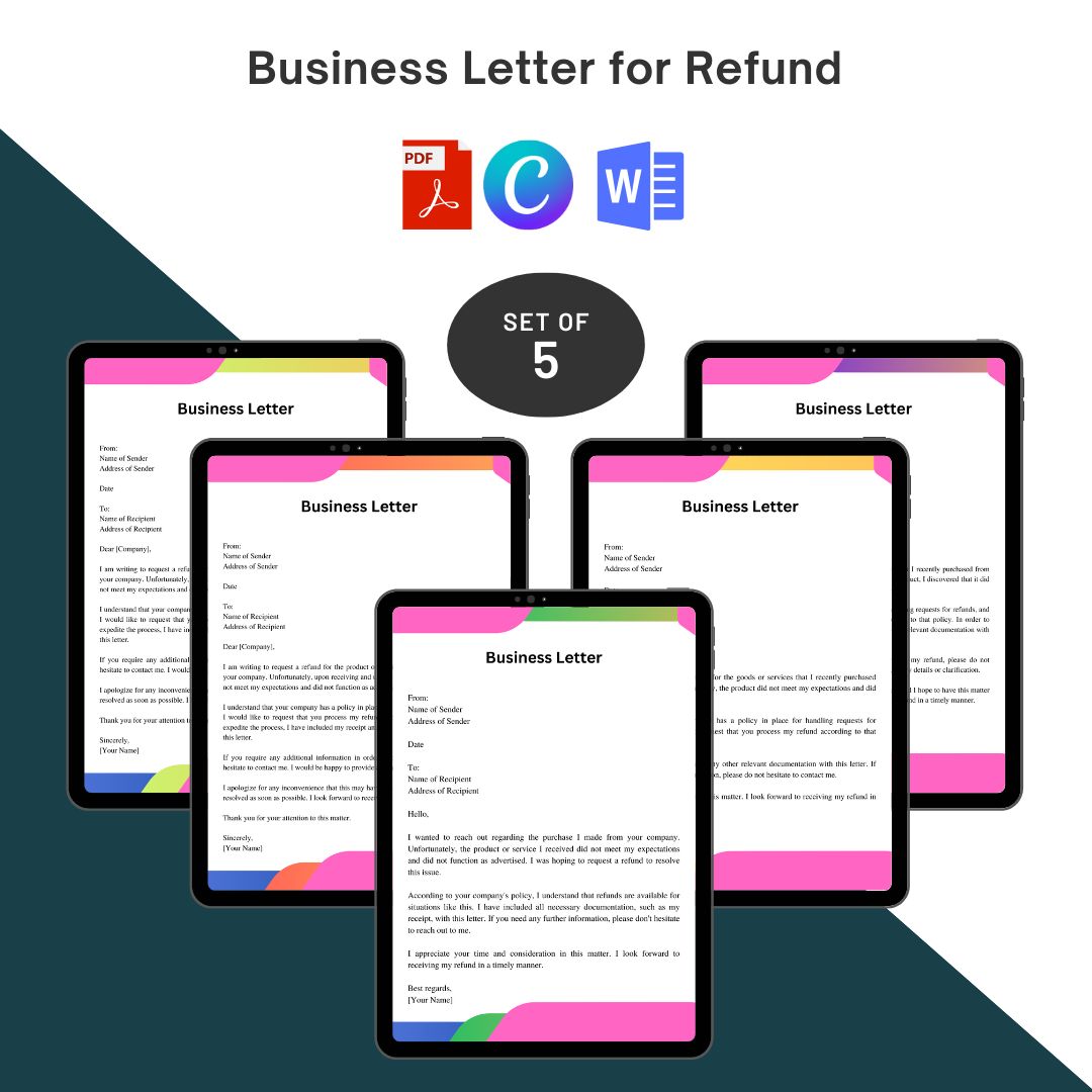 Business Letter for Refund Sample with Examples [Word]