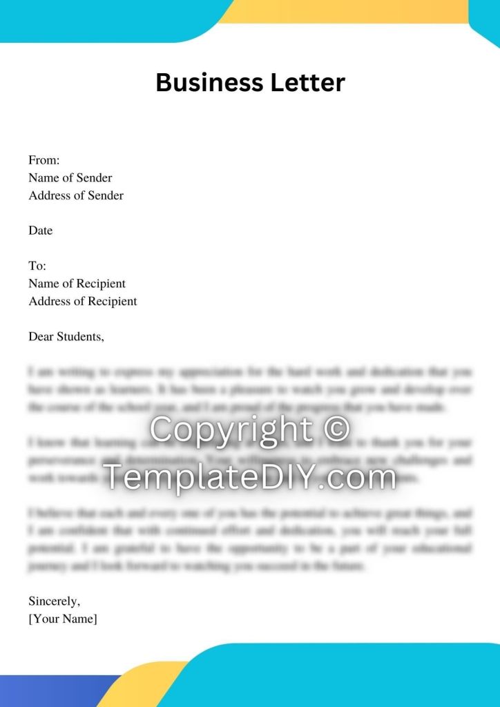 Business Letter for Students Sample with Examples [Word]