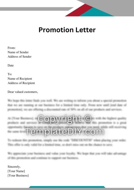 Business Promotion Letter Sample with Examples [Word]
