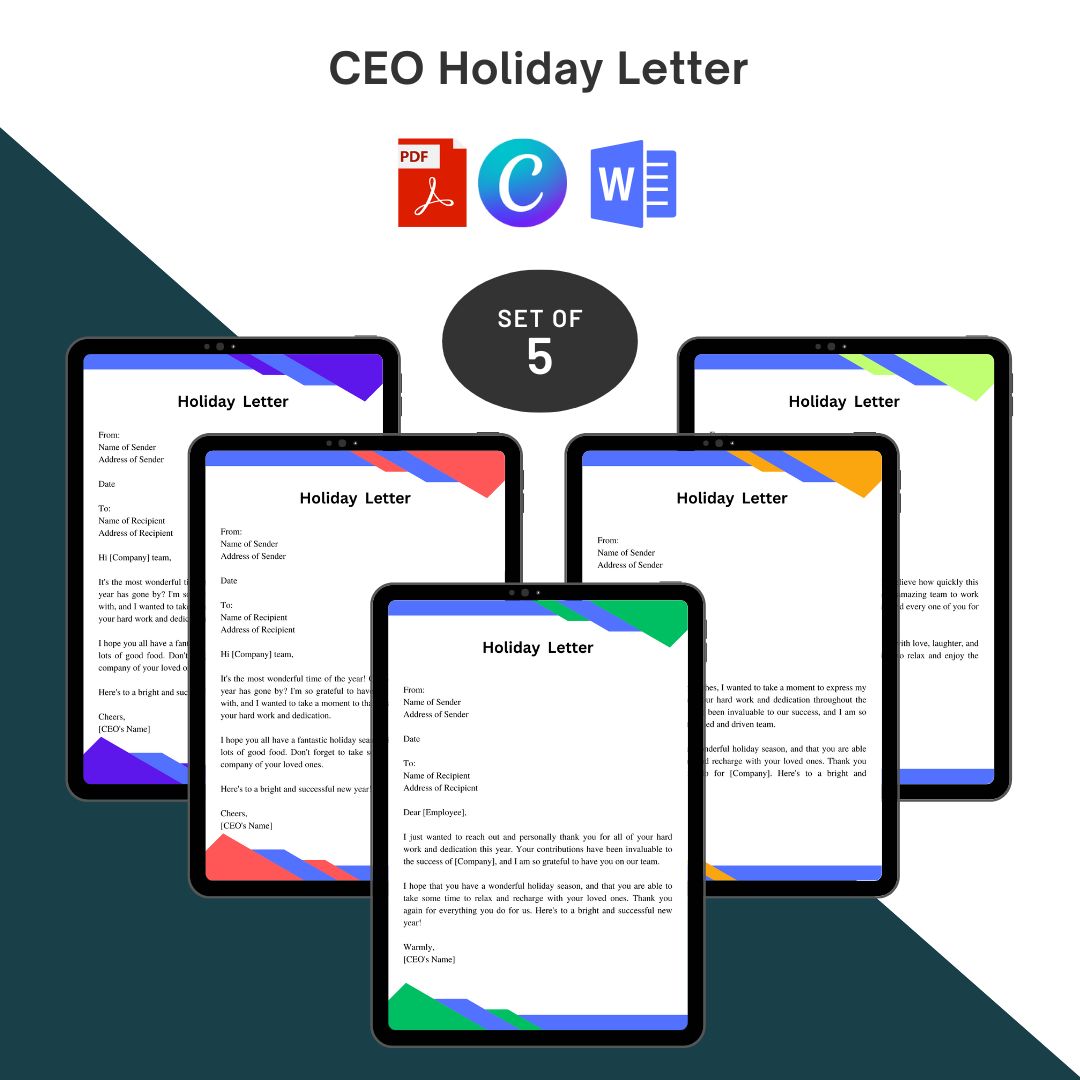 CEO Holiday Letter Sample with Examples [Word Editable]