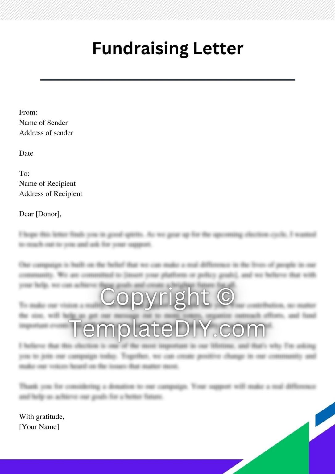 Campaign Fundraising Letter Sample with Examples [Word]