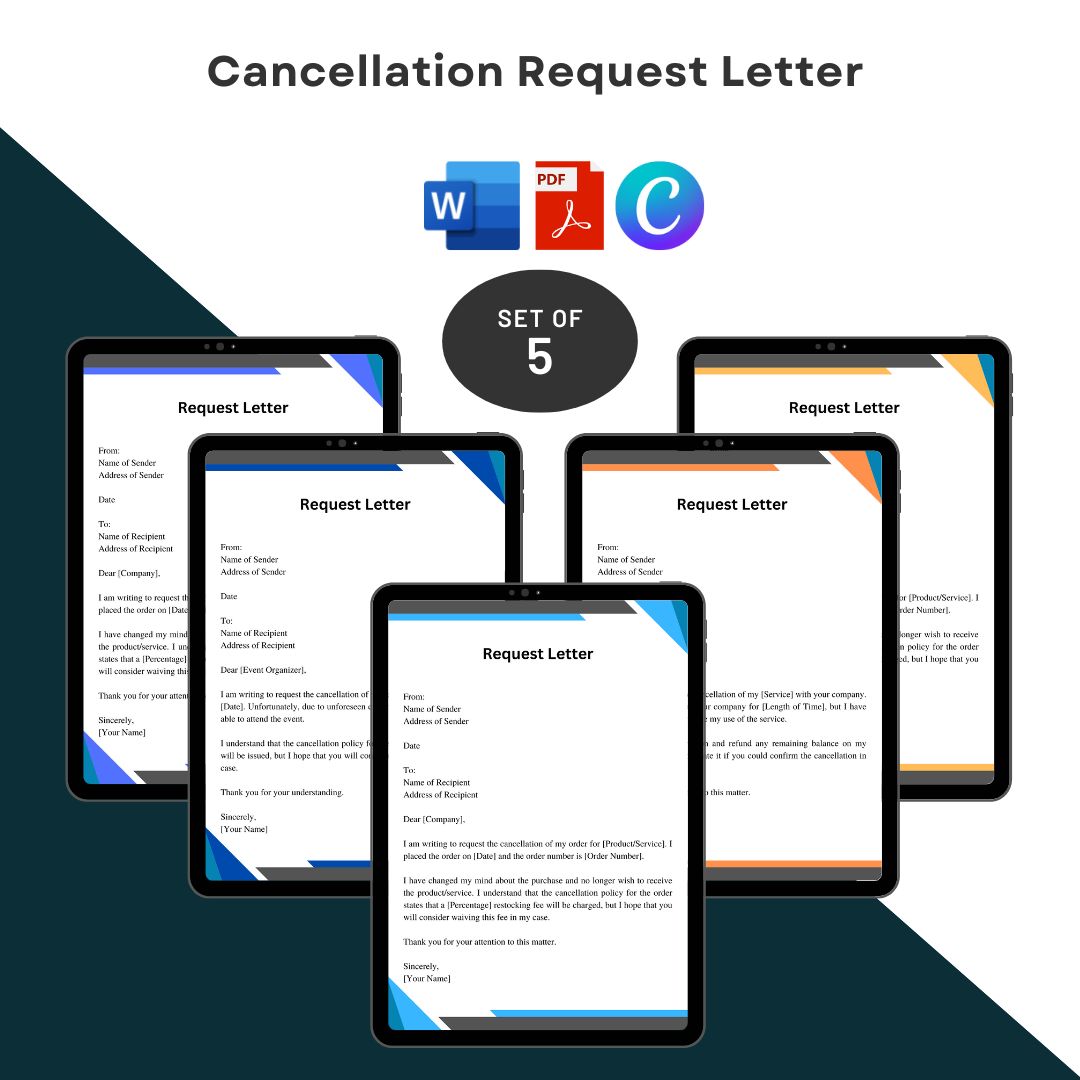 Cancellation Request Letter Sample with Examples [Word]