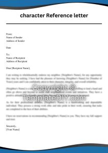 Character Reference Letter For A Neighbor Sample [Word]