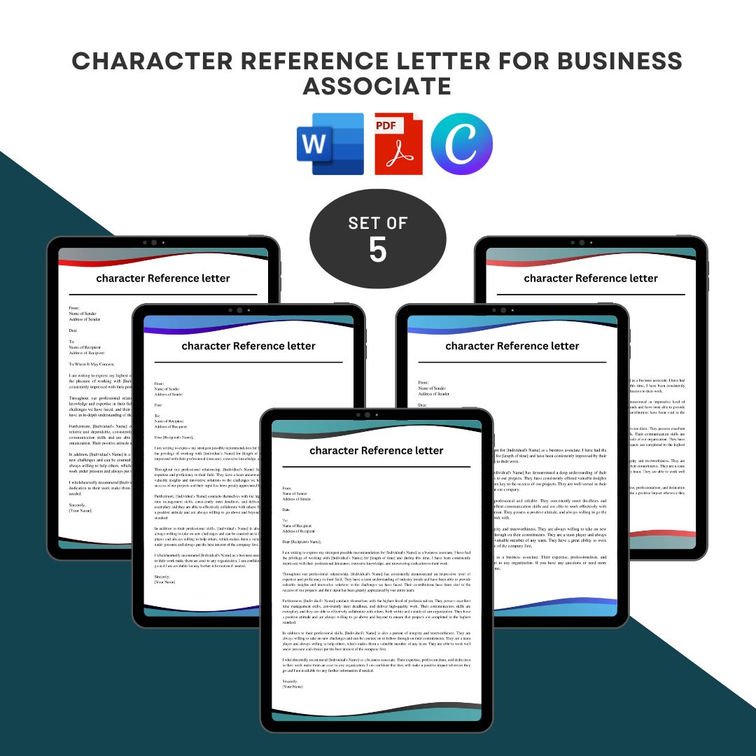Character Reference Letter For Business Associate Sample