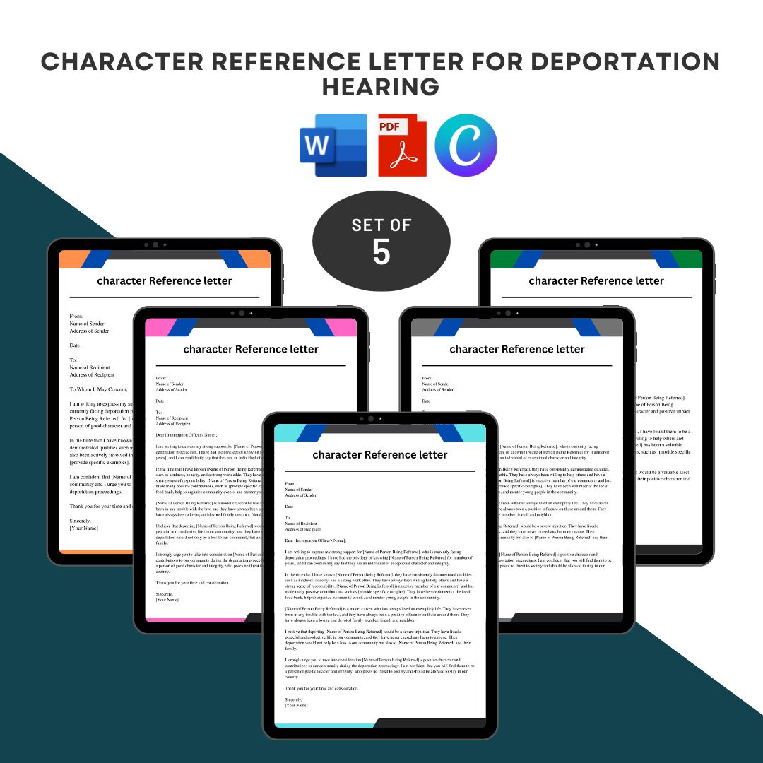 Character Reference Letter For Deportation Hearing Sample