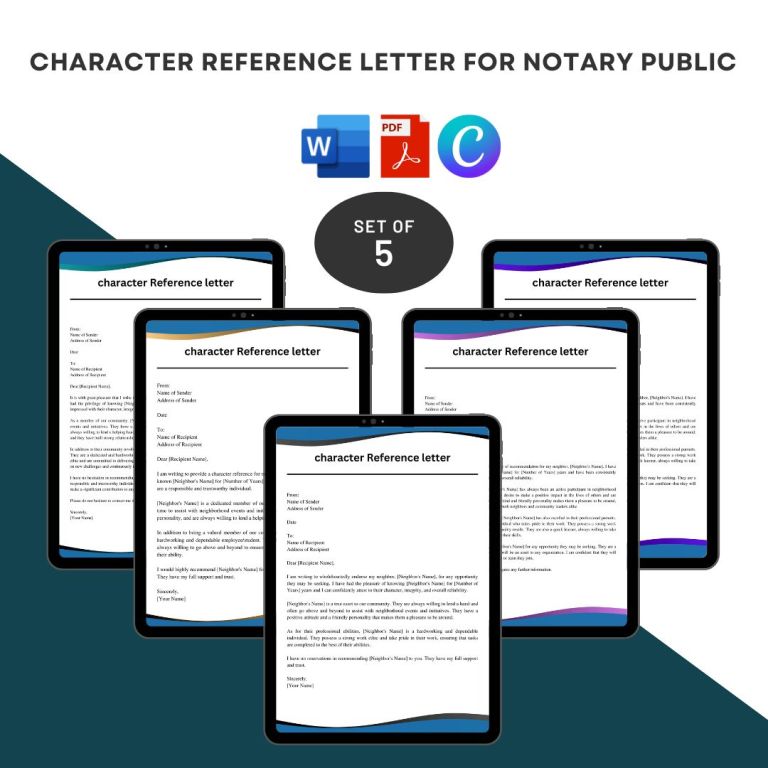 Character Reference Letter For Notary Public Sample Examples