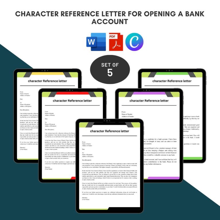 Character Reference Letter For Opening A Bank Account [Word]