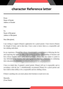 Character Reference Letter For Pistol Permit Sample Examples